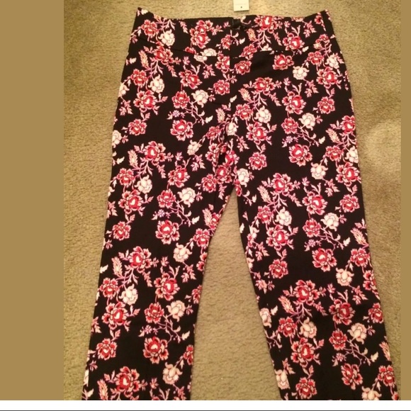 Ann Taylor | Pants & Jumpsuits | New Ann Taylor Floral Shantung Ankle ...